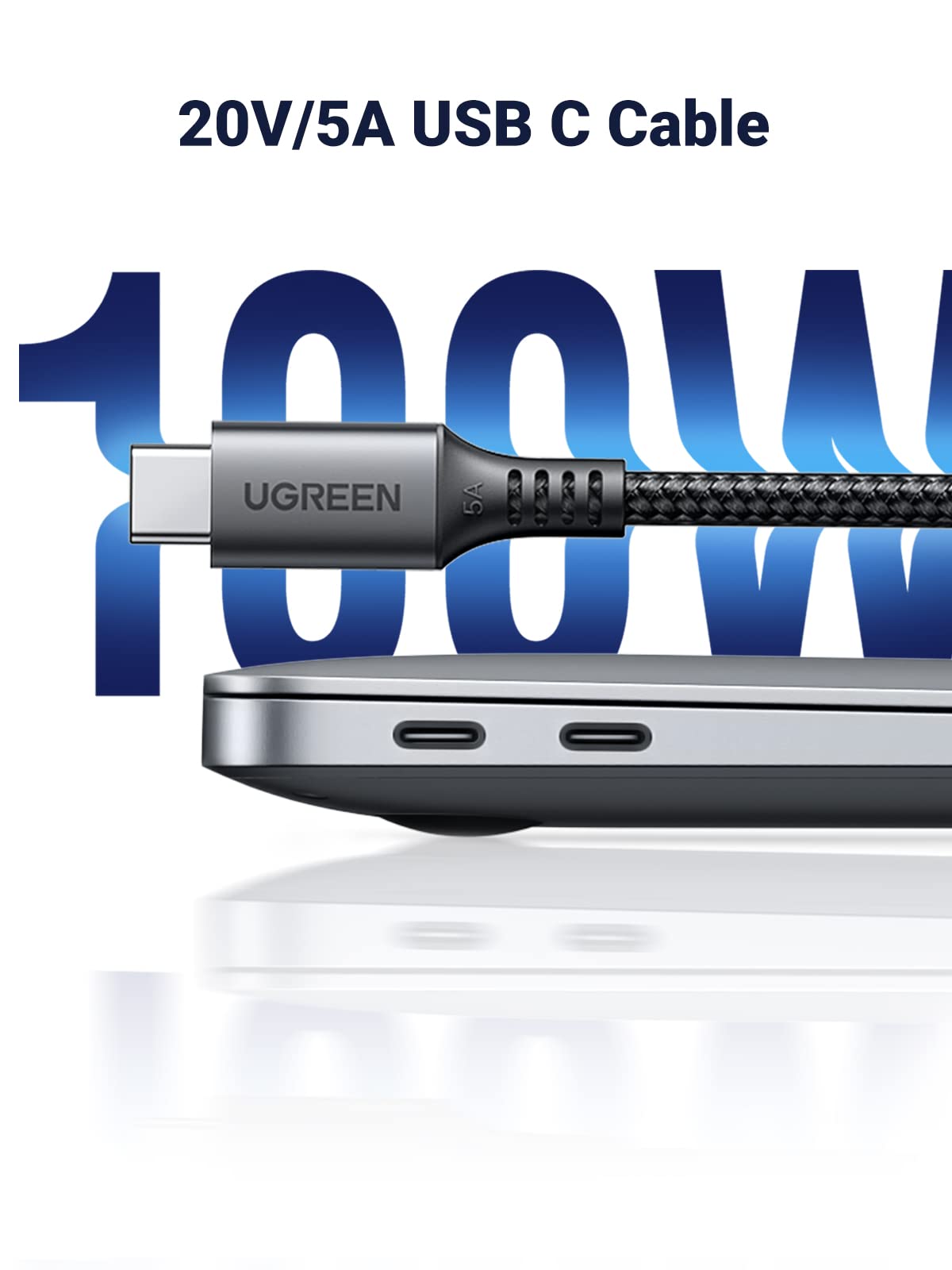 UGREEN USB-C to USB-C 100W 5A Charger Cable (Nylon Braided) | UGREEN UK