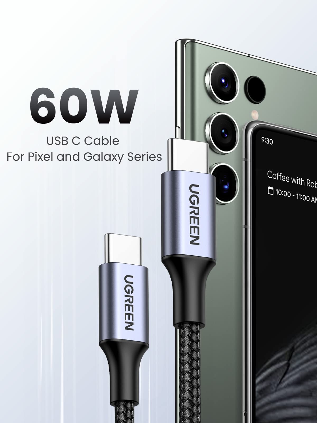 UGREEN 60W USB-C to USB-C Fast Charging Cable (9.8ft) | UGREEN UK