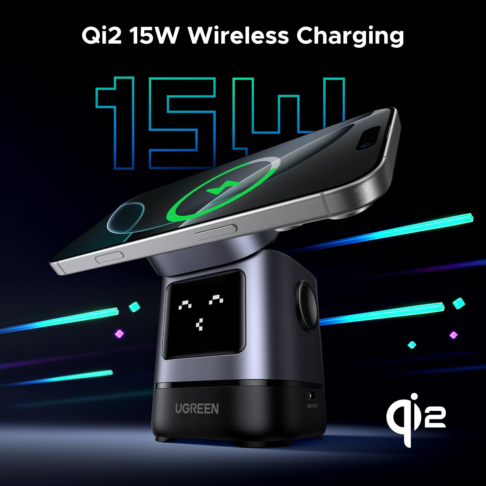 UGREEN Uno 2-IN-1 Magnetic Wireless Charger 15W | UGREEN UK
