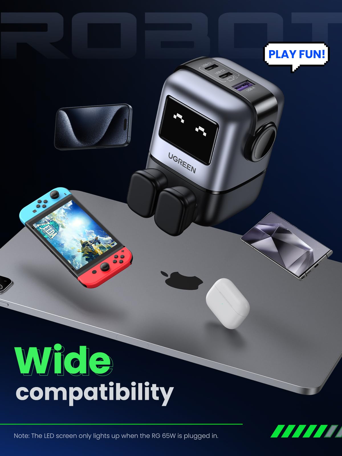 UGREEN Uno Charger 65W (Black) | UGREEN UK