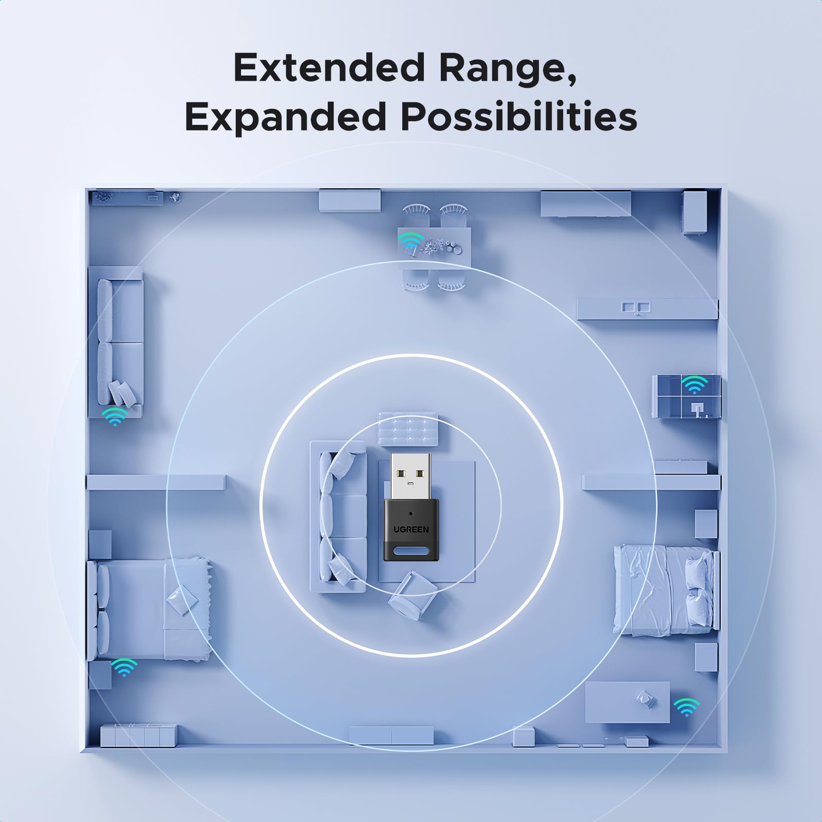 UGREEN Bluetooth 5.4 Adapter, USB Bluetooth Dongle for Multi Wireless ...