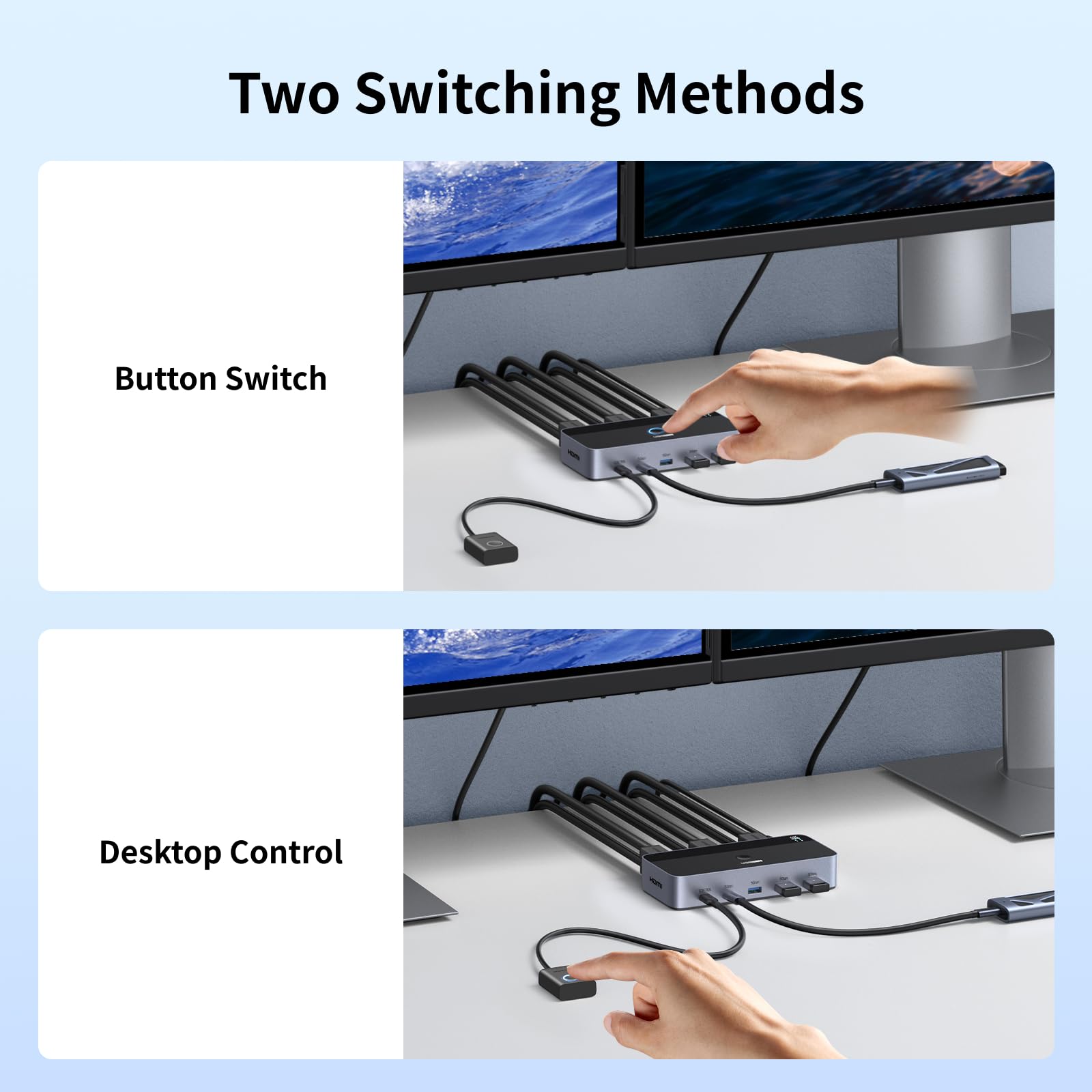 UGREEN HDMI KVM Switch (2 Computers, 2 Monitors, 4K@60Hz) | UGREEN UK
