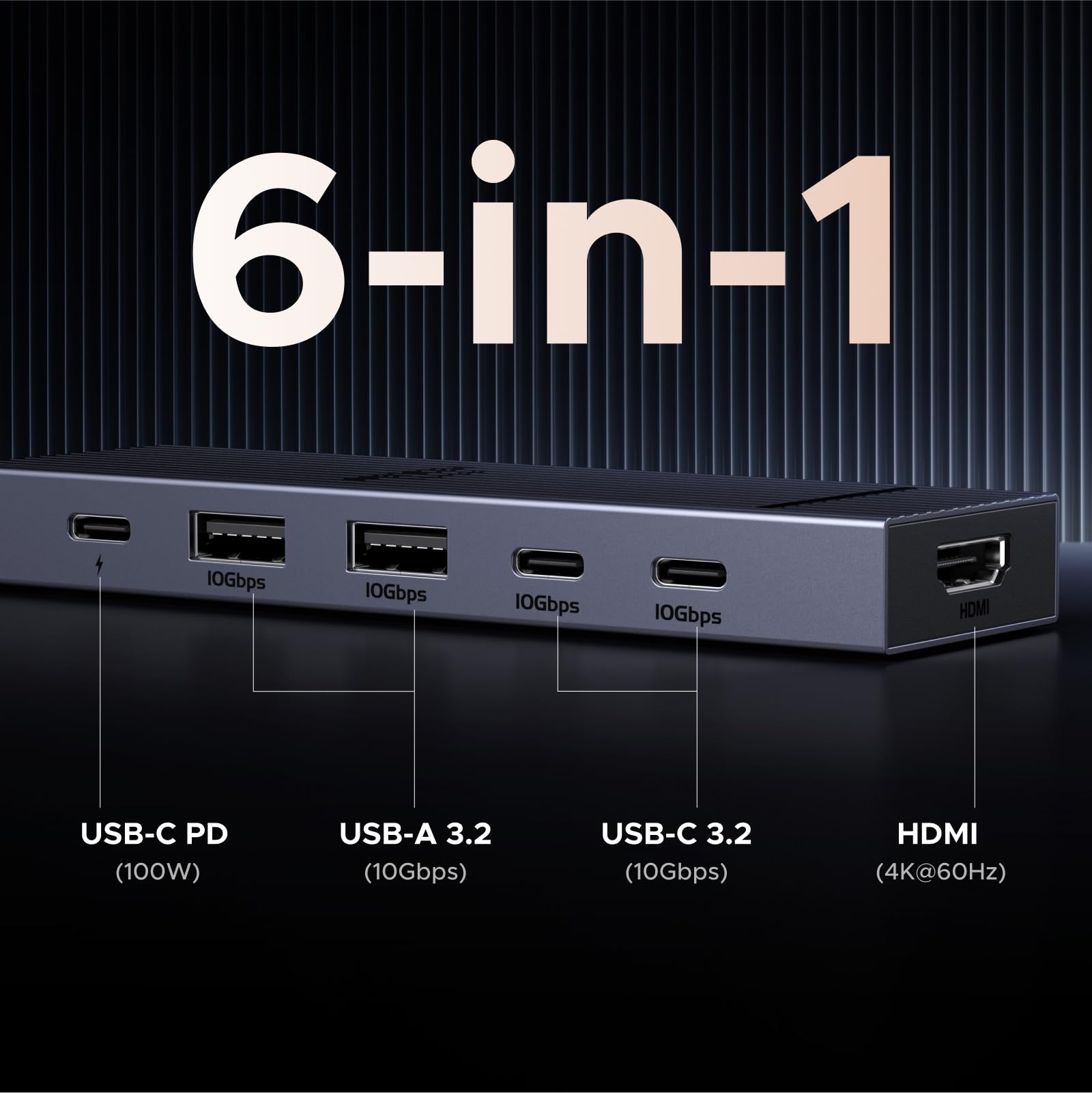 UGREEN Revodok Pro 106 6-IN-1 USB-C Hub 4K@60Hz 10Gbps | UGREEN UK