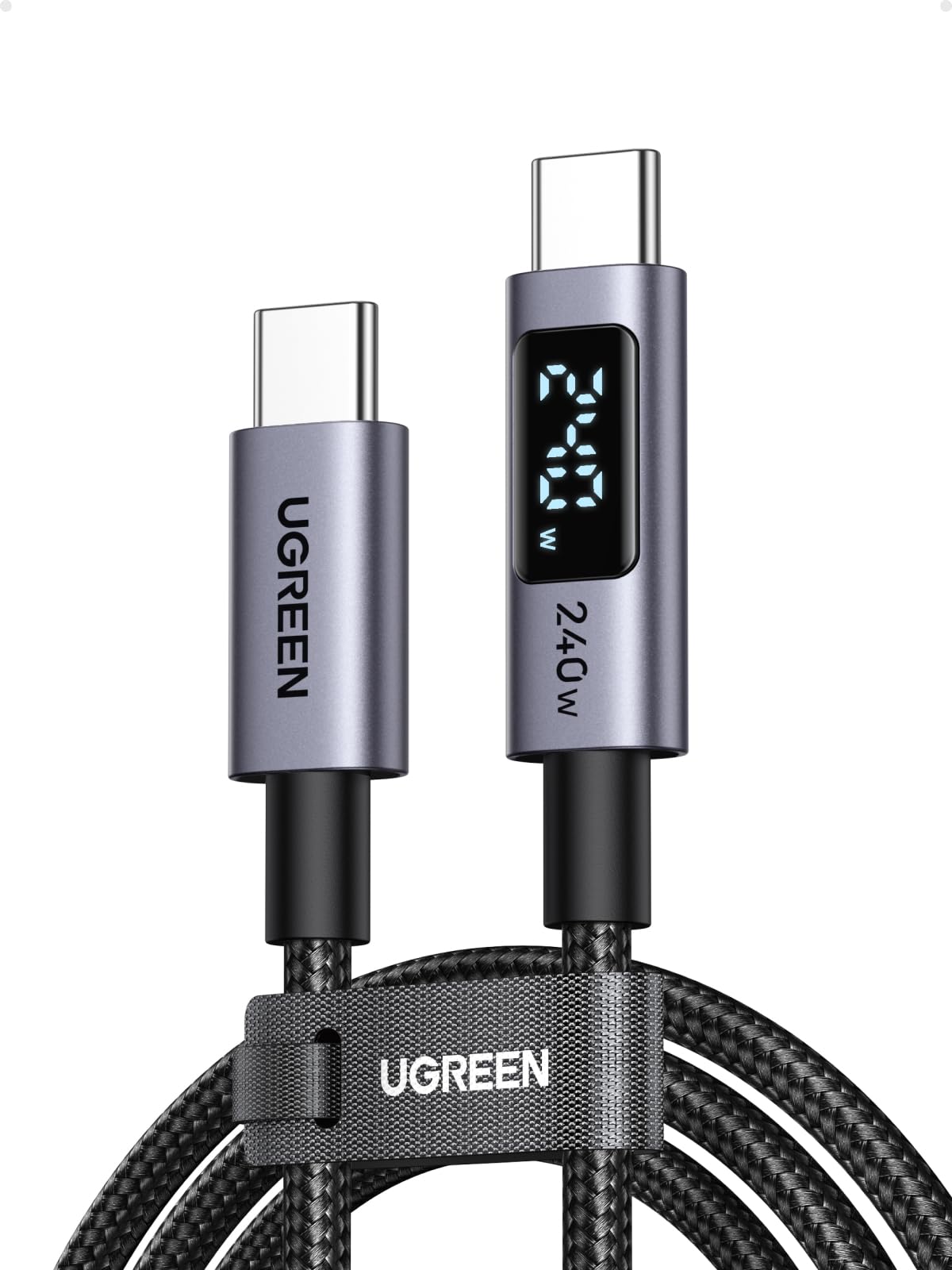 UGREEN 240W USB C to USB-C Cable with Digital Display PD 3.1 Type C to ...