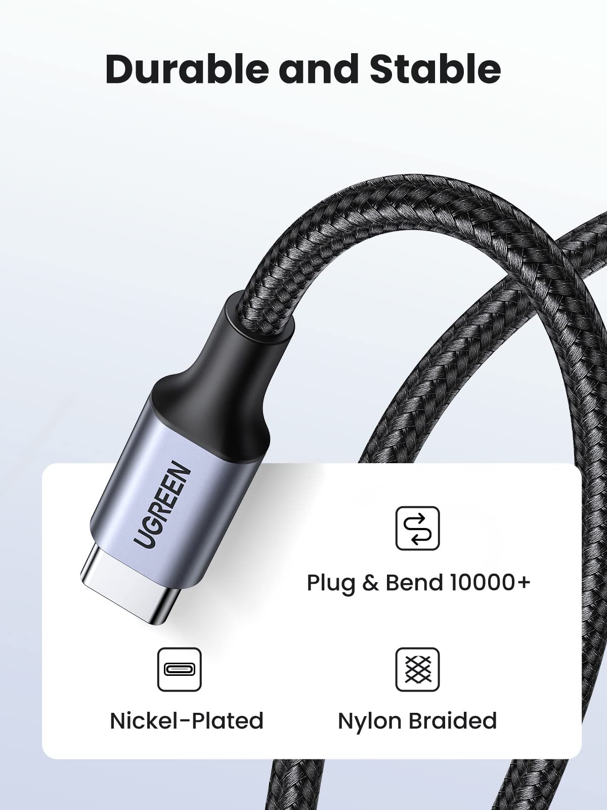 UGREEN USB-C to USB-C 60W Charging Cable (Braided) | UGREEN UK